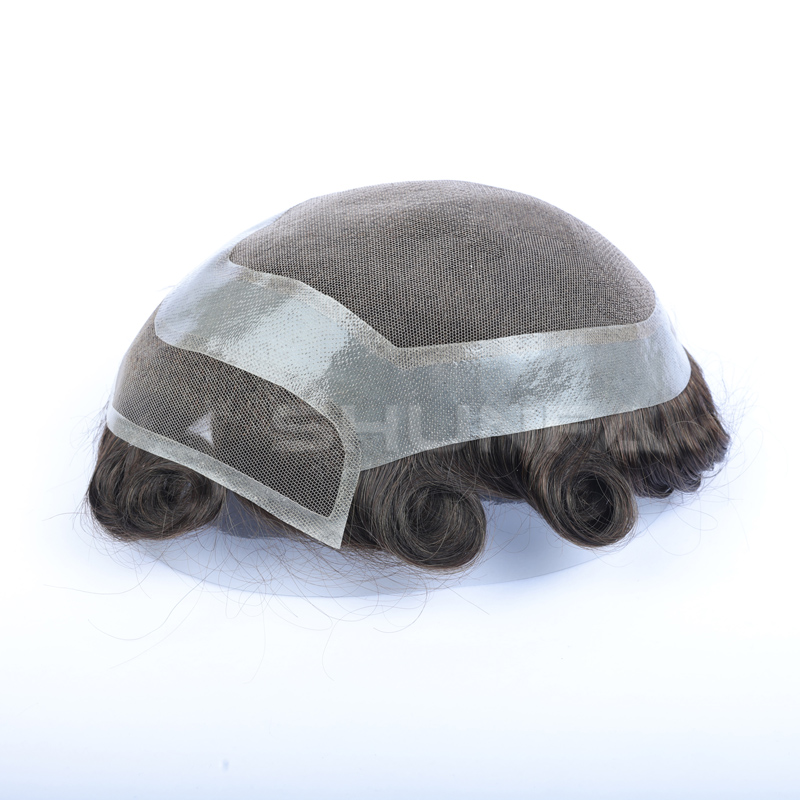 Very breathable lace with skin men toupee from direct hair factory ...