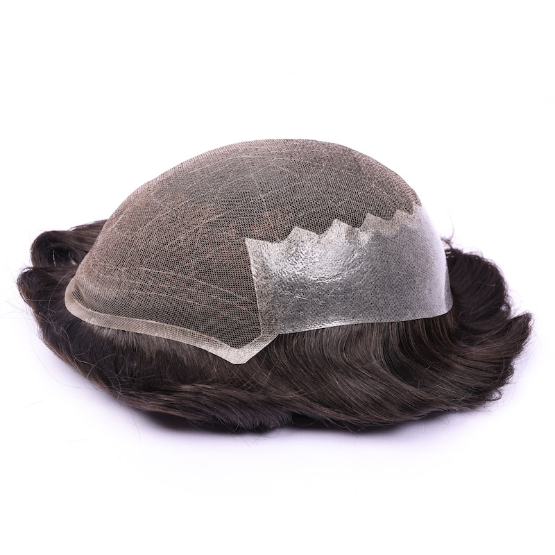US Base - Soft Lace with PU temple to temple Human Hair Piece toupee ...