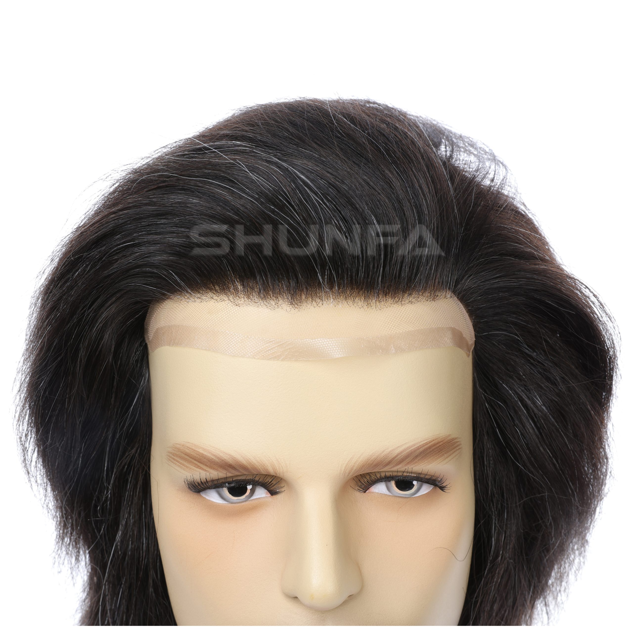 Holly wood full cap toupee with natural hairline Shunfa Hair Replacement