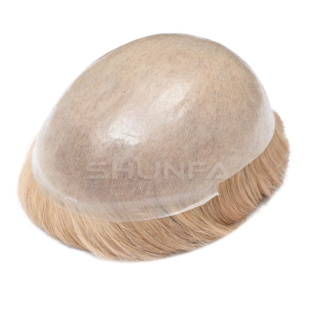 Full Skin Toupee for Men Human Hair with Blonde Color Shunfa Hair ...